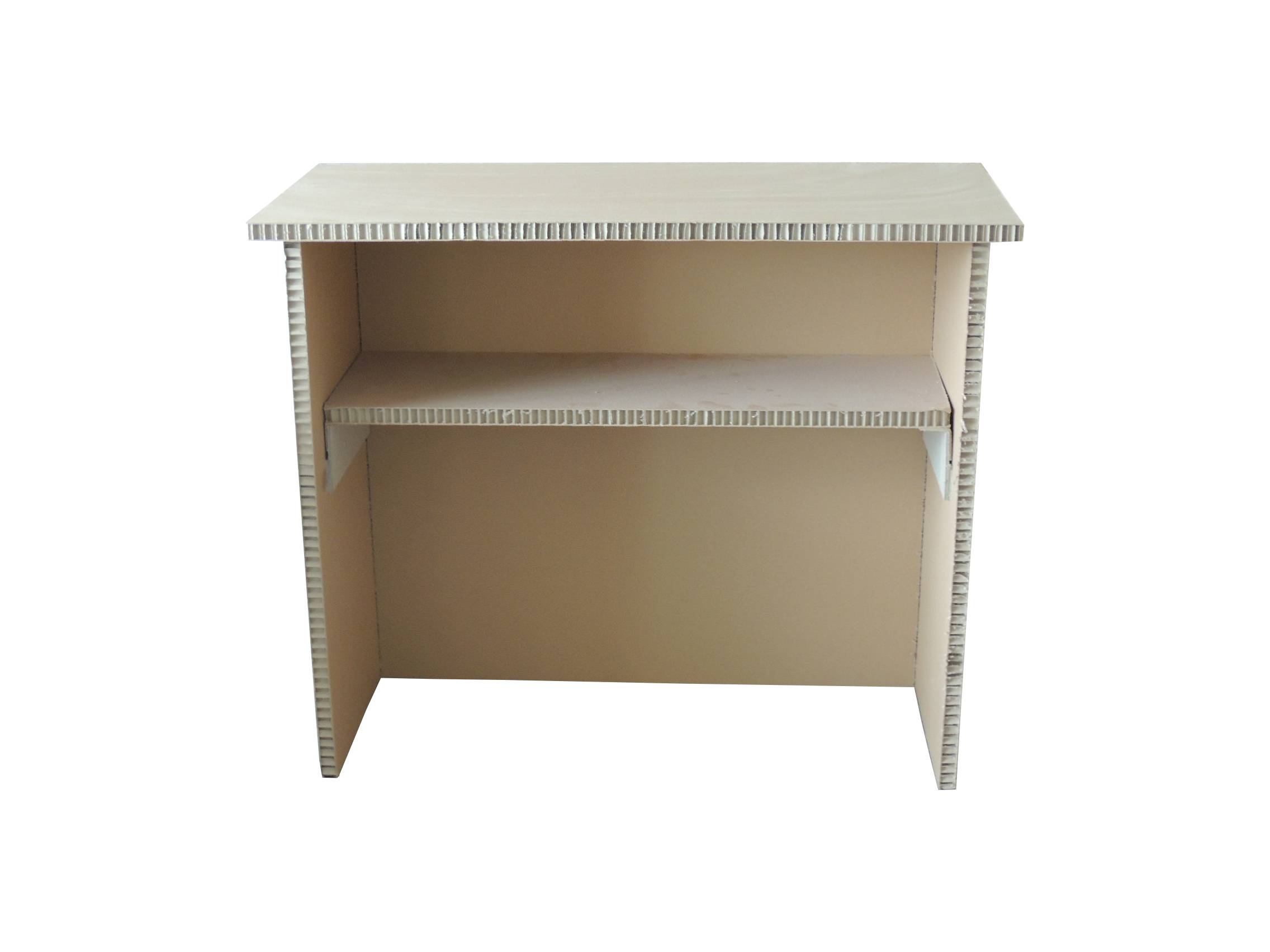 Comptoir d'accueil en carton avec tablette intérieur | My Nature Box