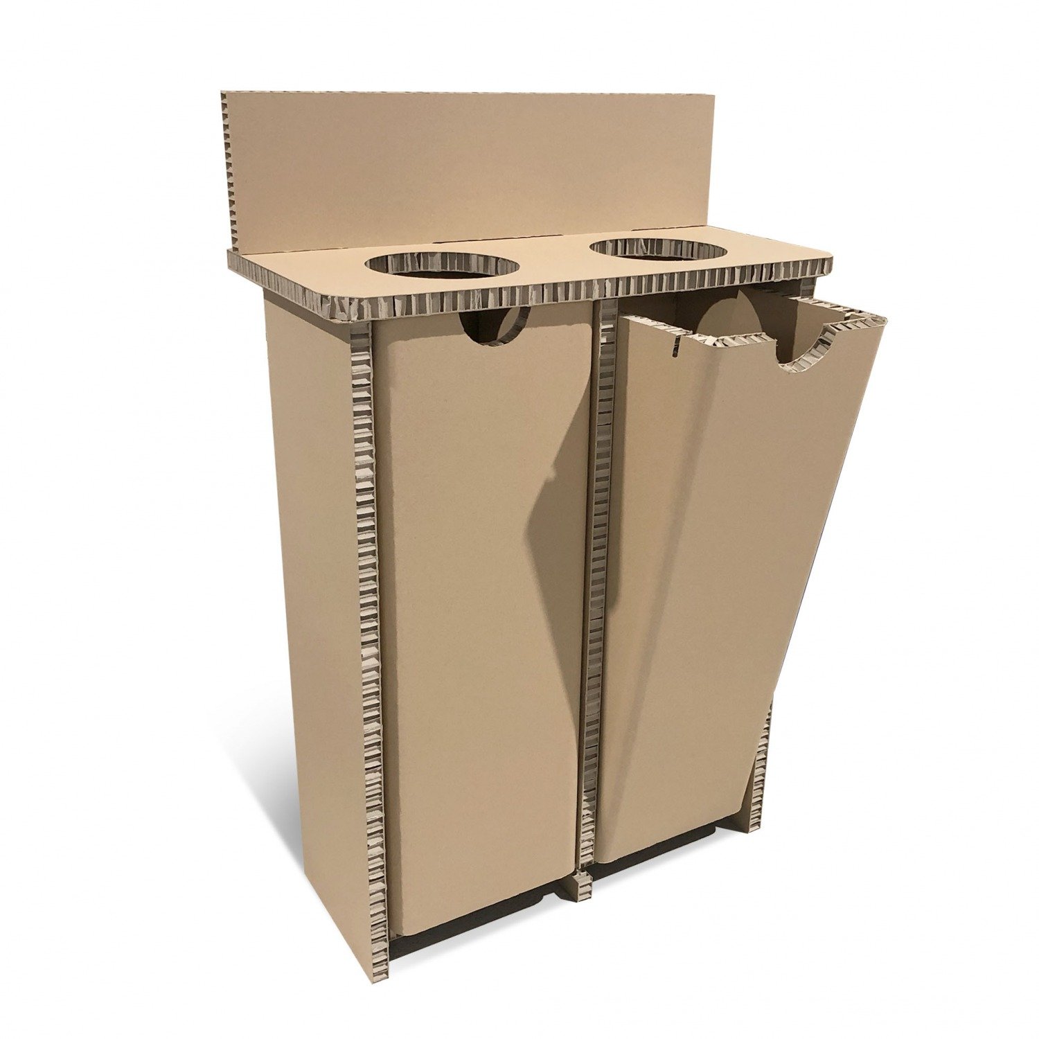 Corbeille de Tri Sélectif double bac | Carton 100% recyclé