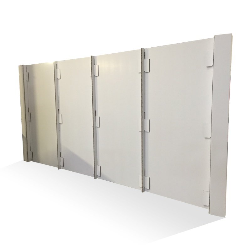 Mur d'images en carton alvéolaire recyclé