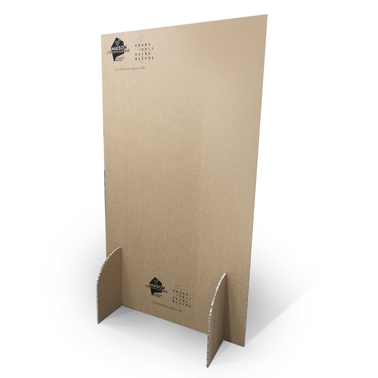 Mur d'images en carton alvéolaire recyclé